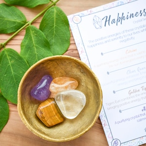 Happiness Crystal Set - Healing Crystals, Gemstone Gift, Spiritual ...