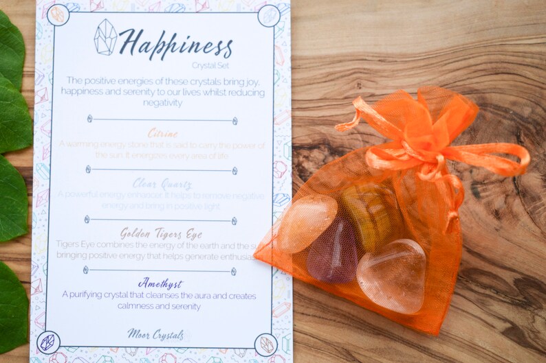 Happiness Crystal Set Healing Crystals Gemstone Gift - Etsy
