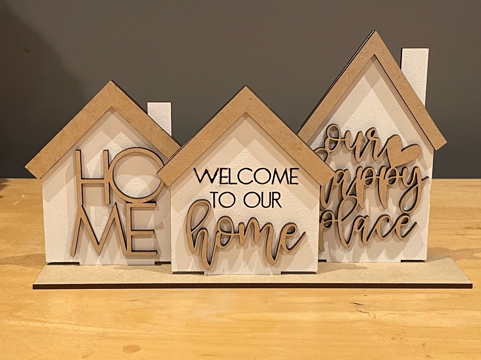 Personalized Shelf Decor Houses Standing Wood Houses - Etsy