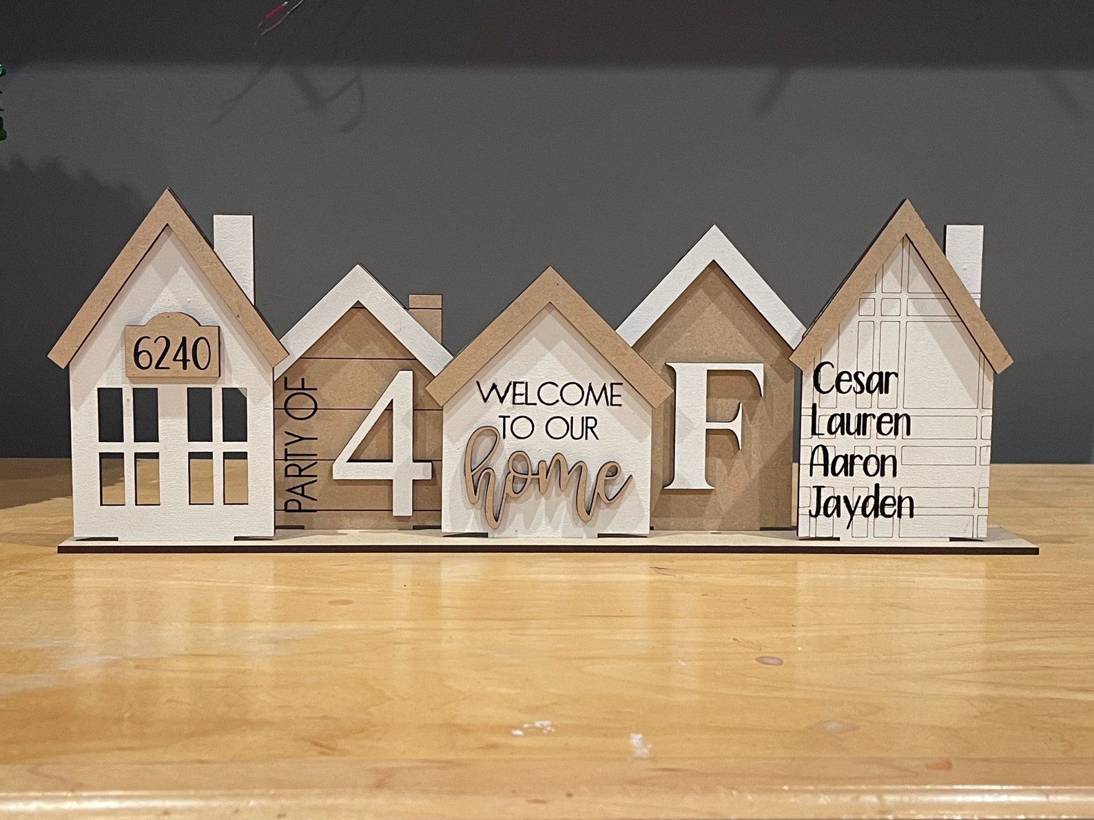 Personalized Shelf Decor Houses Standing Wood Houses - Etsy