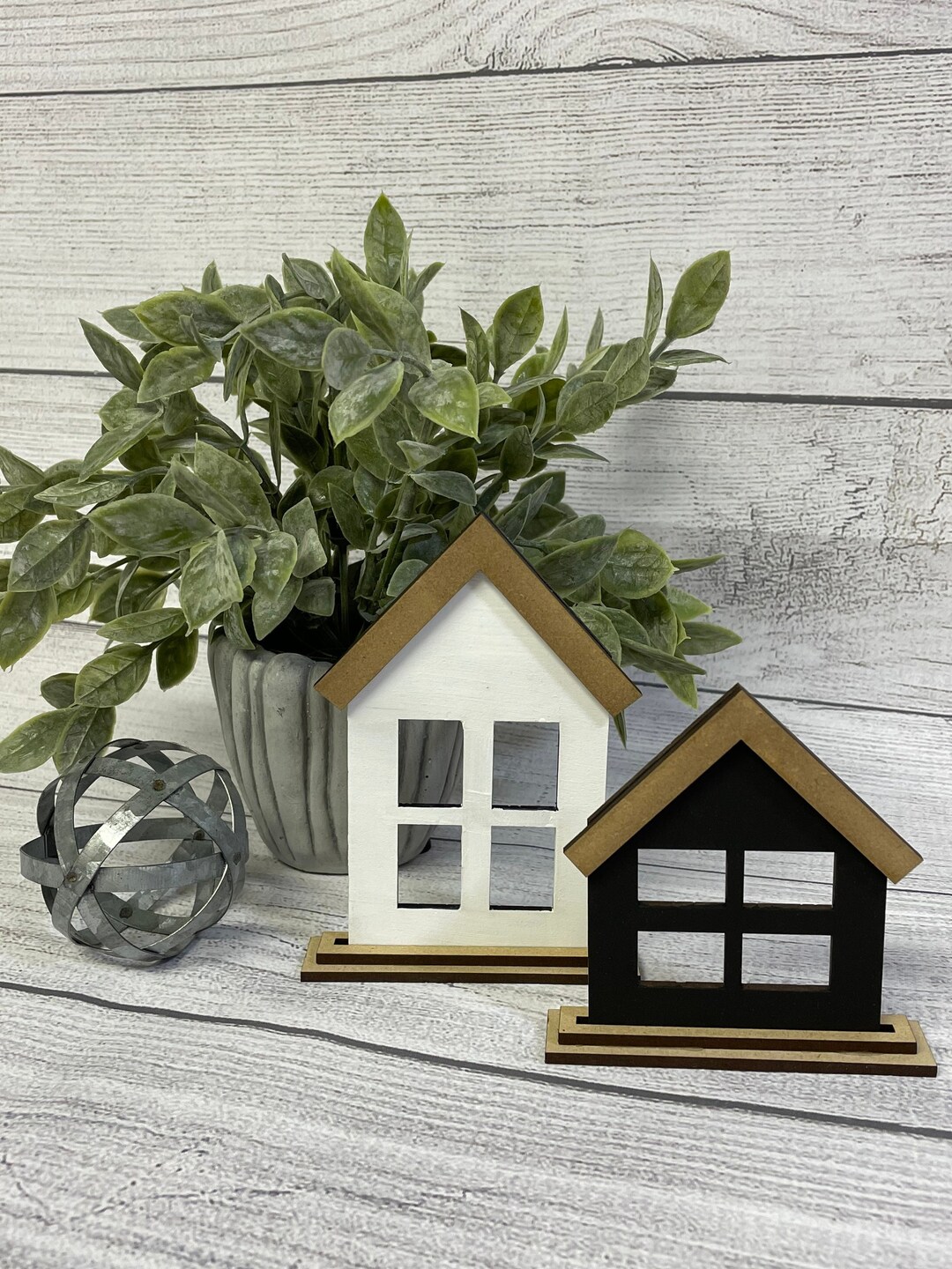 Mini Tiered Tray Houses Mini Wood House for Tiered Tray Farmhouse ...