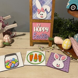 Easter Interchangeable Tiles Easter Tiered Tray Decor Carrot Bunny Treat Farmhouse Home Decor - Etsy