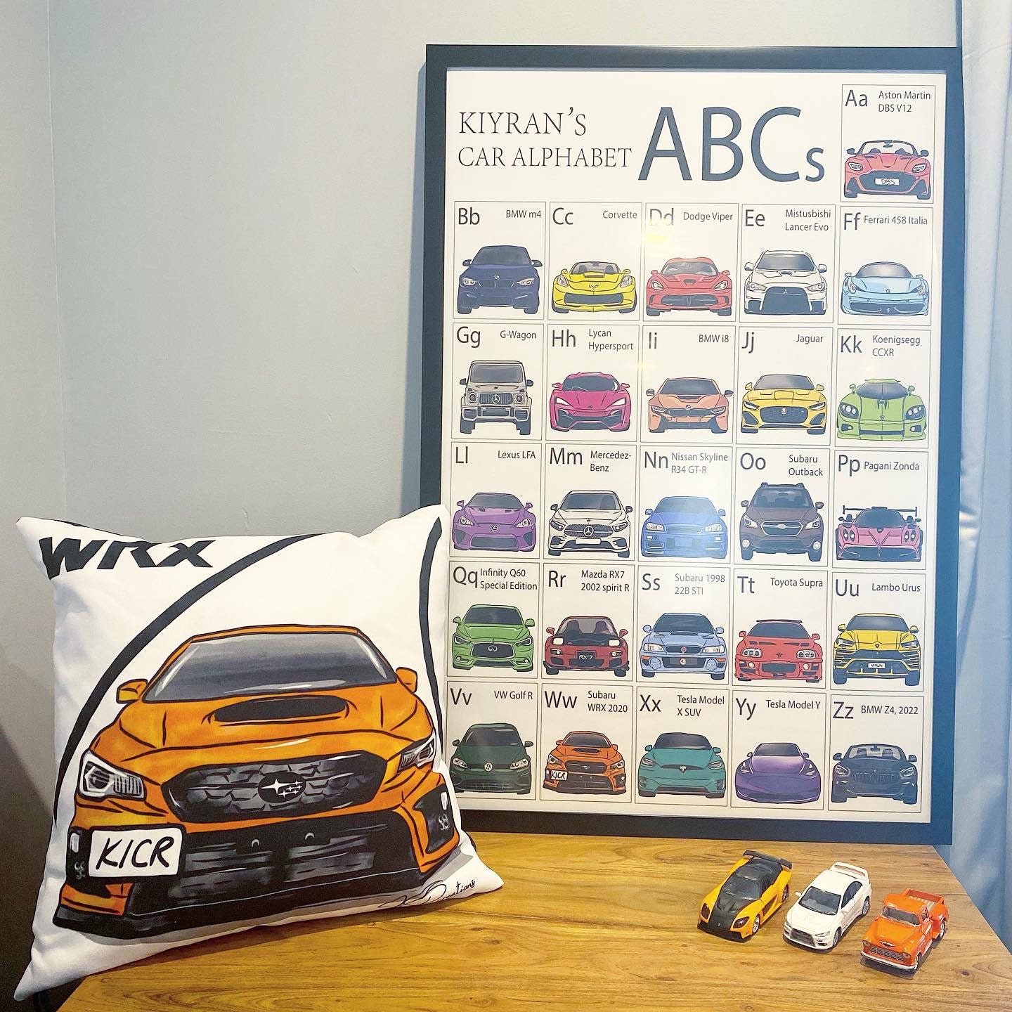 CUSTOM Name Kids Alphabet Car Poster (unframed) - Etsy