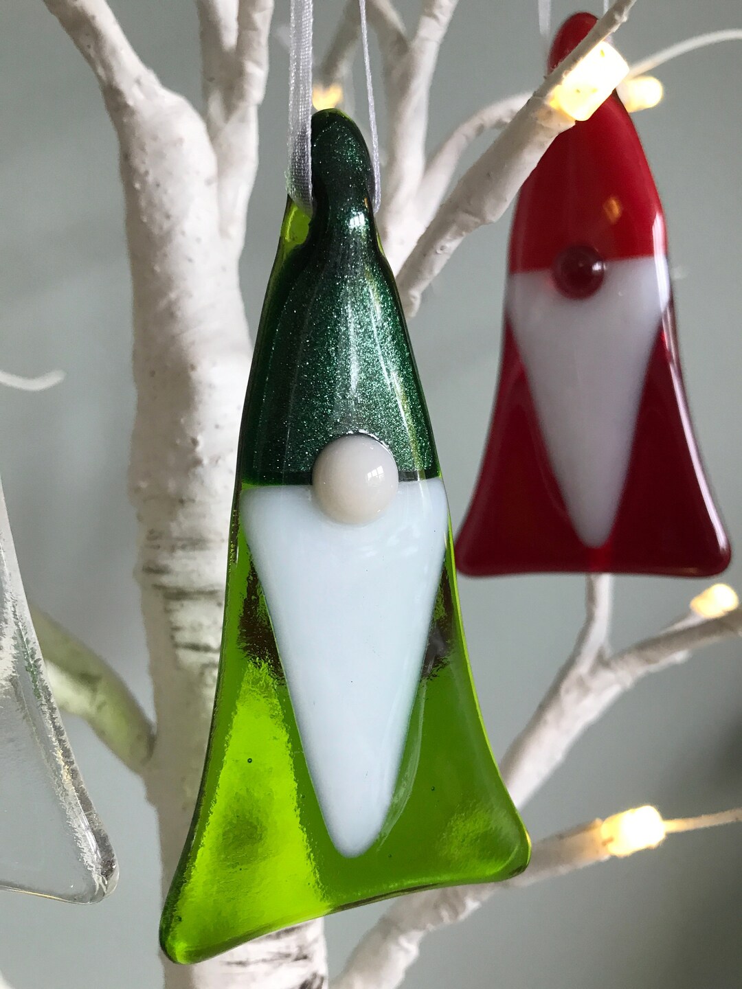 Handmade Fused Glass Gonk Fused Glass Christmas Tree Decoration Handcrafted Christmas Gonk