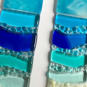 Fused Glass Sea Ocean Beach Suncatcher, Light Catcher, Fused Glass Art ...