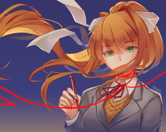 Just Monika Print / Doki Doki Literature Club - Etsy