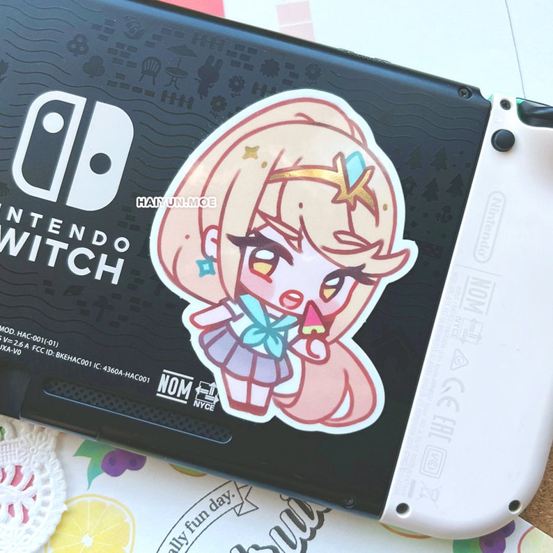 Xenoblade 2 Mythra & Pyra Gold Foil Stickers / Water Bottle, Laptop ...