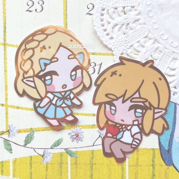 BOTW School Days Zelda & Link Small Gold Stickers / Legend of | Etsy