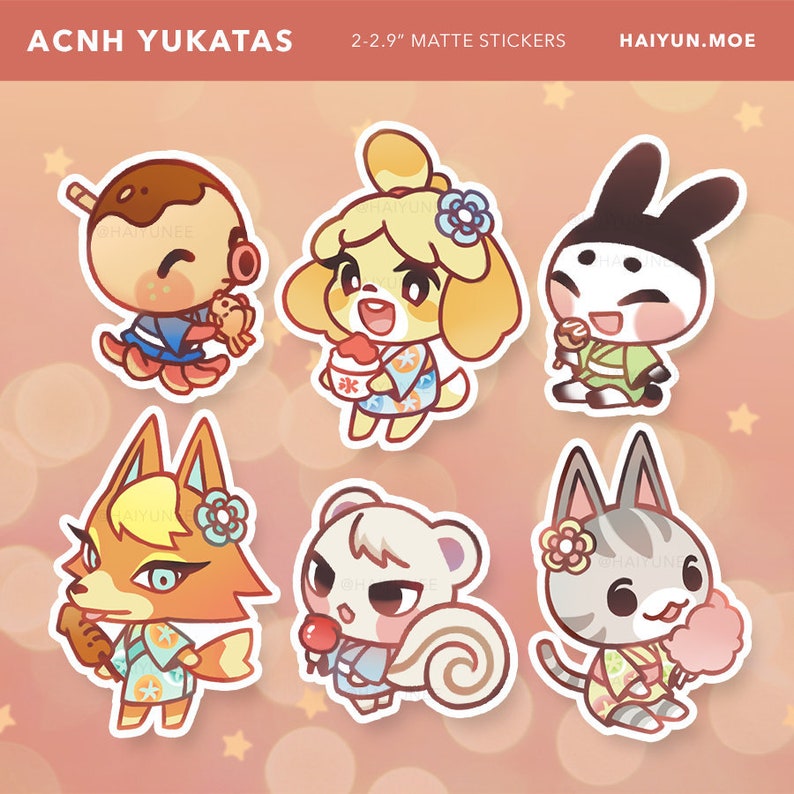 ACNH Summer Festival Stickers / Animal Crossing Water Bottle - Etsy