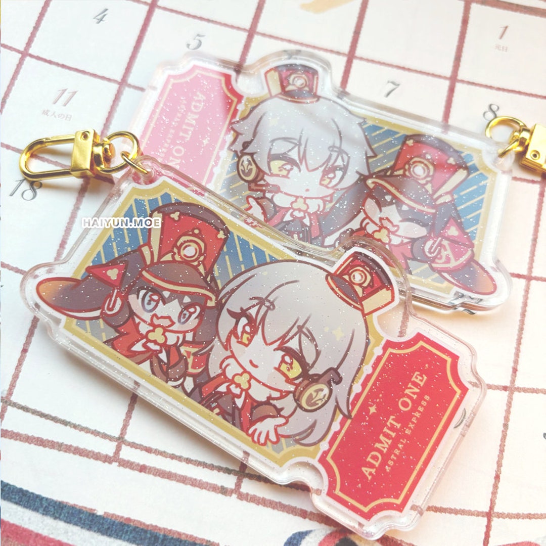 Honkai Star Rail Astral Express Ticket Double-sided Glitter Keychain - Etsy
