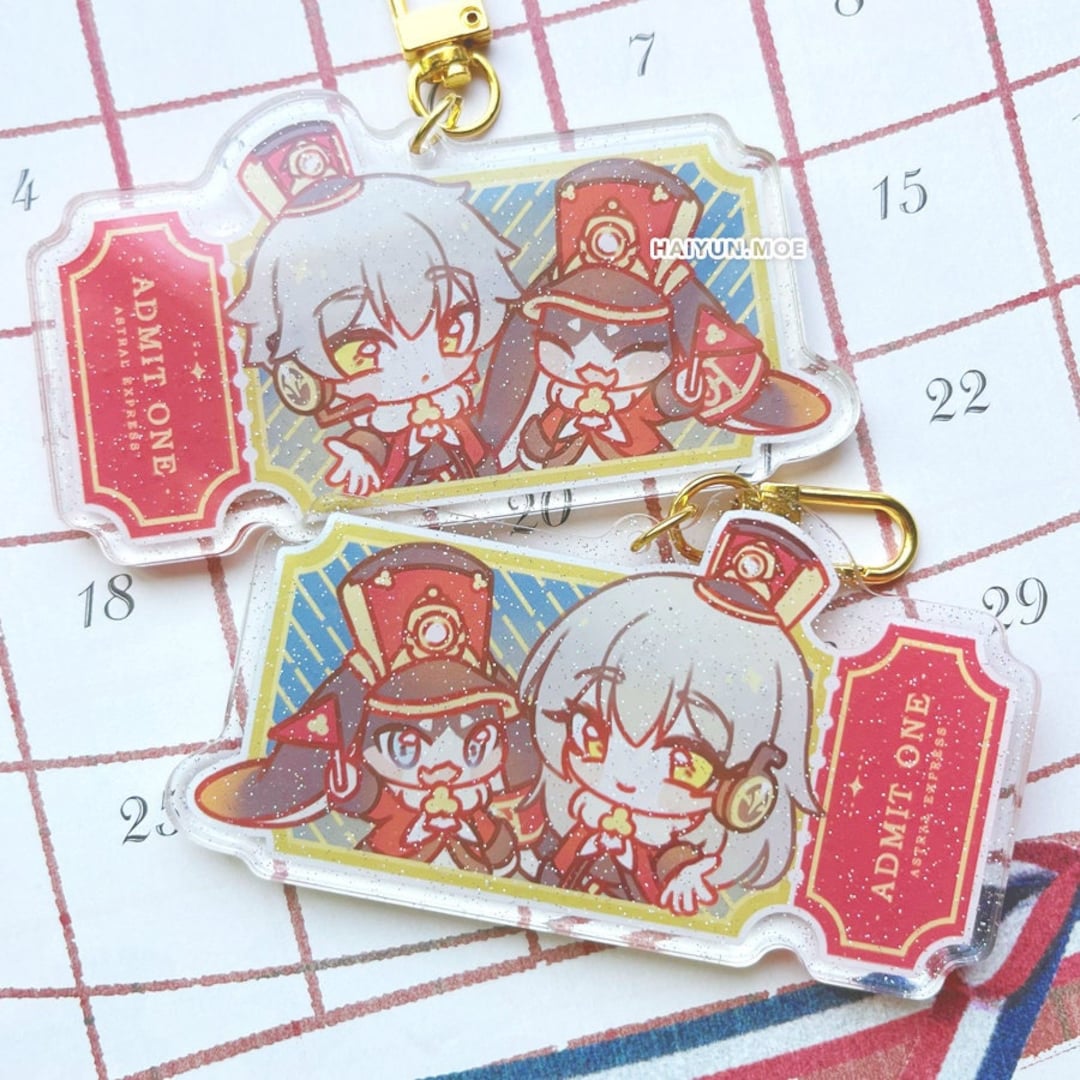 Honkai Star Rail Astral Express Ticket Double-sided Glitter Keychain - Etsy