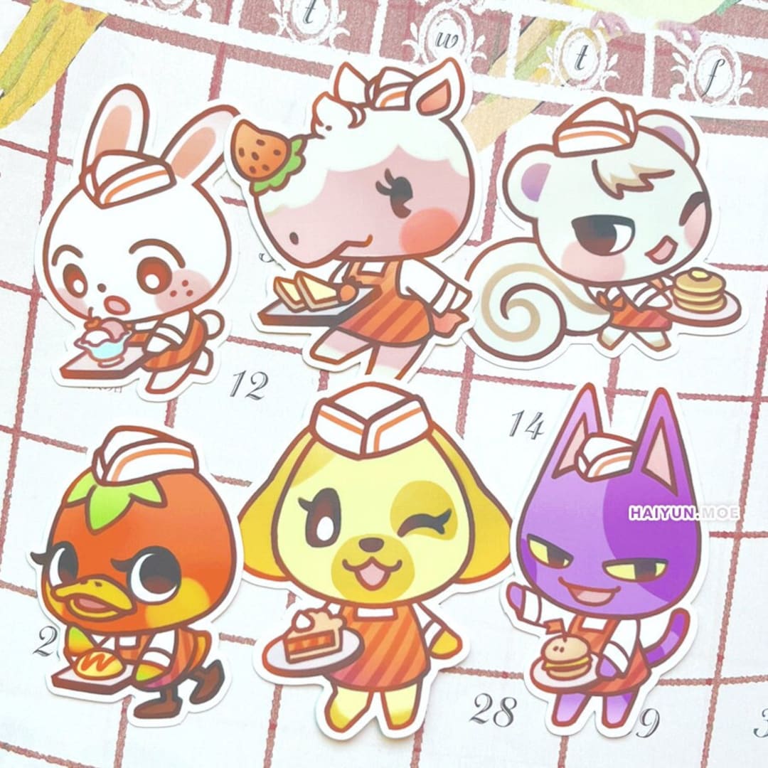 ACNH Retro Diner Stickers / Animal Crossing Water Bottle, Laptop ...