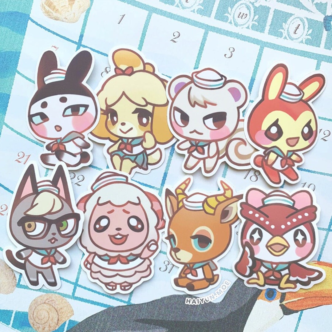 ACNH Sailor Stickers / Animal Crossing Water Bottle, Laptop, Notebook ...