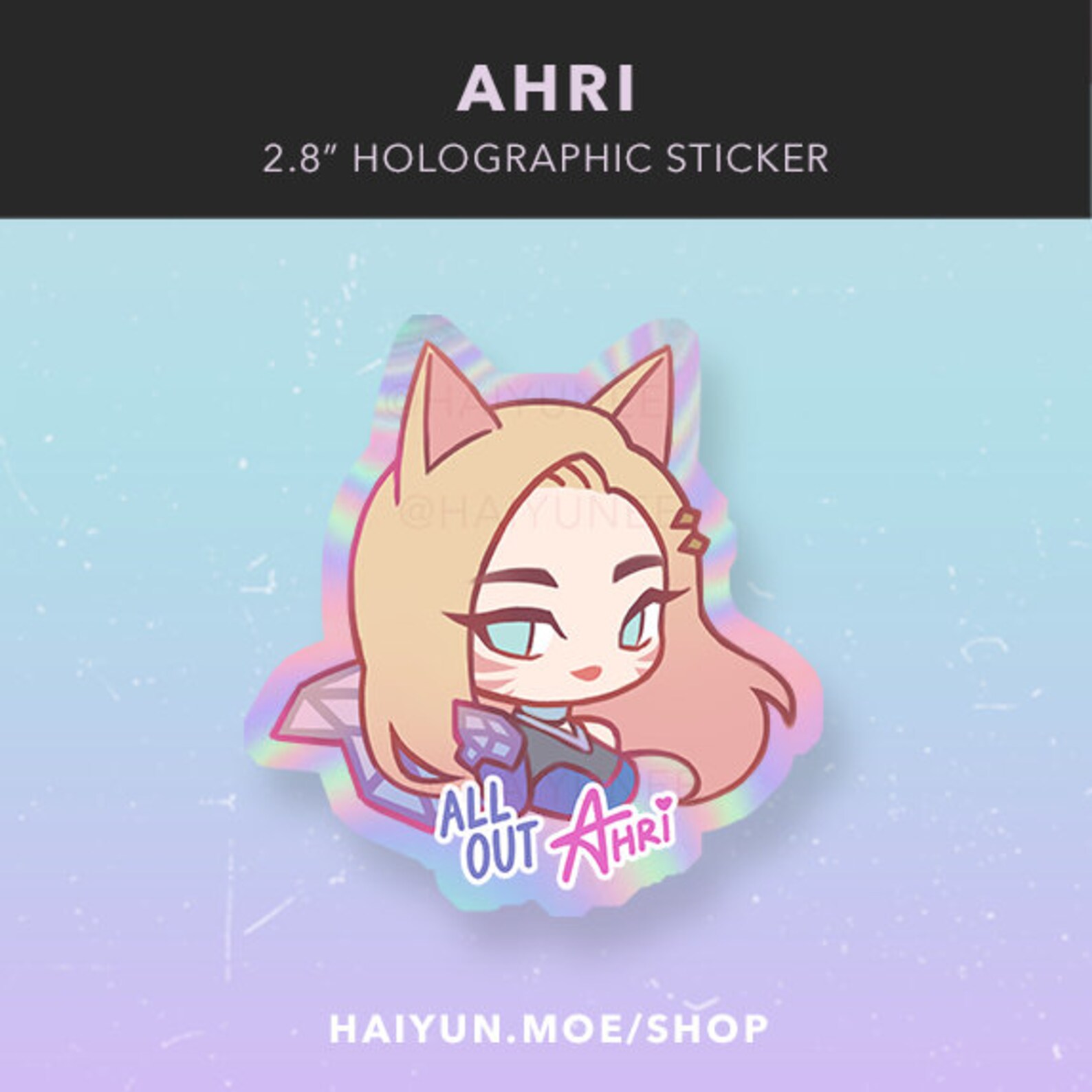 K/DA ALL OUT Holographic Stickers / K-pop Laptop, Water Bottle Decals ...