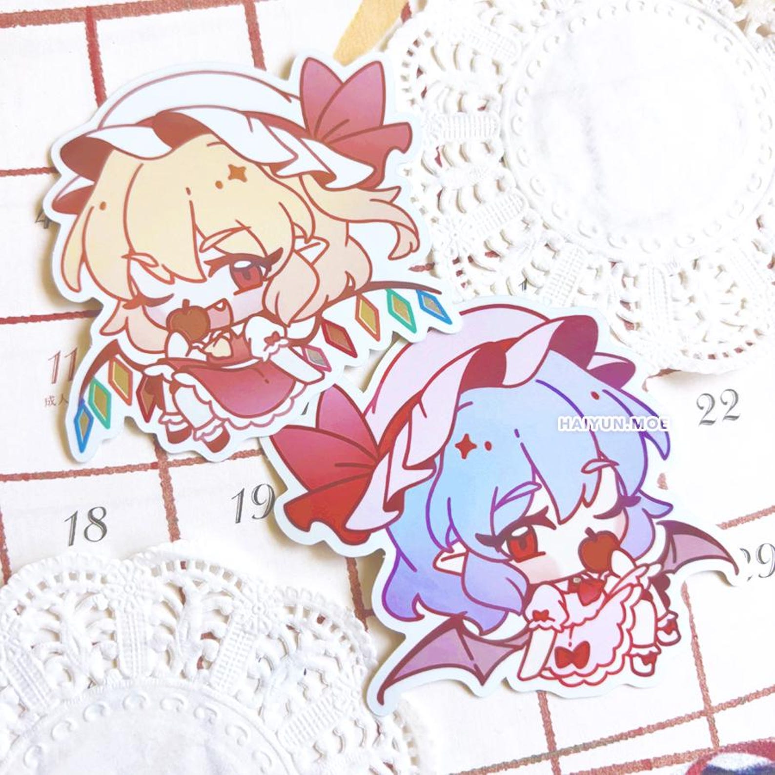Touhou Project Bad Apple!! Flandre & Remilia Shiny Foil Stickers ...