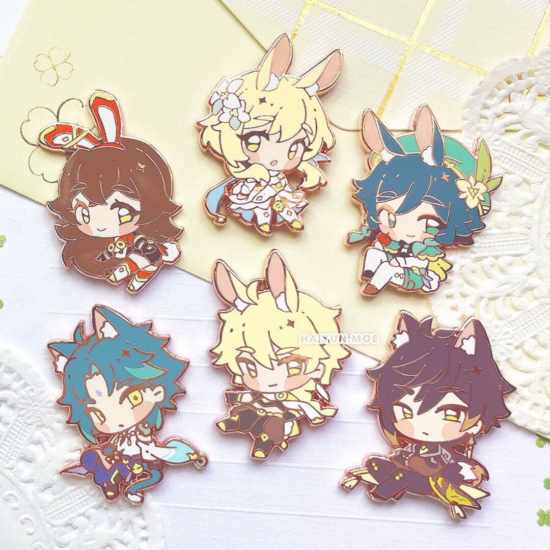 Genshin Impact Kemonomimi Hard Enamel Pins - Etsy