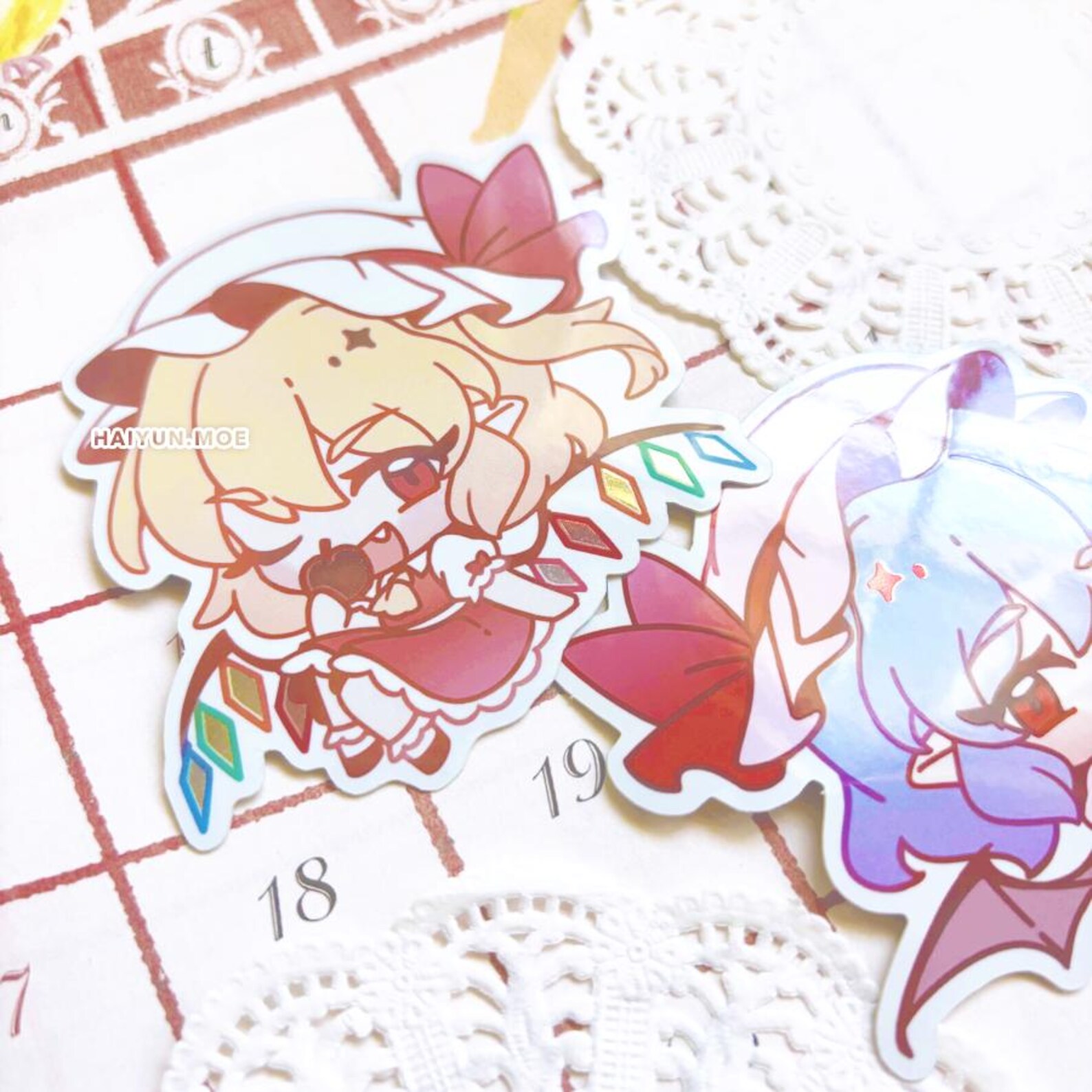 Touhou Project Bad Apple!! Flandre & Remilia Shiny Foil Stickers ...