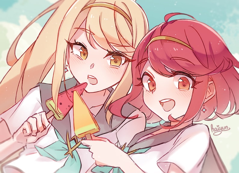 Smash Summer Mythra & Pyra Print / Xenoblade Chronicles 2 - Etsy
