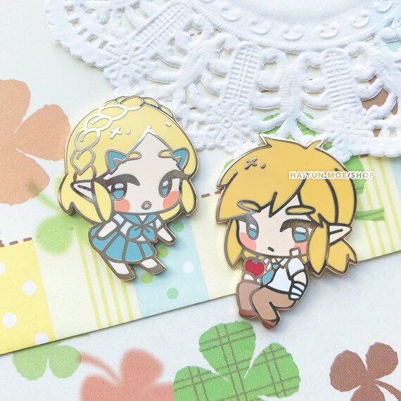 BOTW School Days Zelda & Link Hard Enamel Pins / Legend of | Etsy