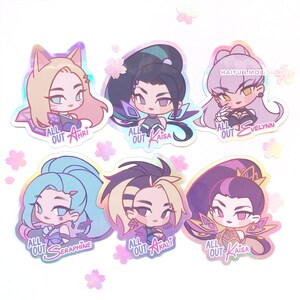 K/DA ALL OUT Holographic Stickers / K-pop Laptop, Water Bottle Decals ...