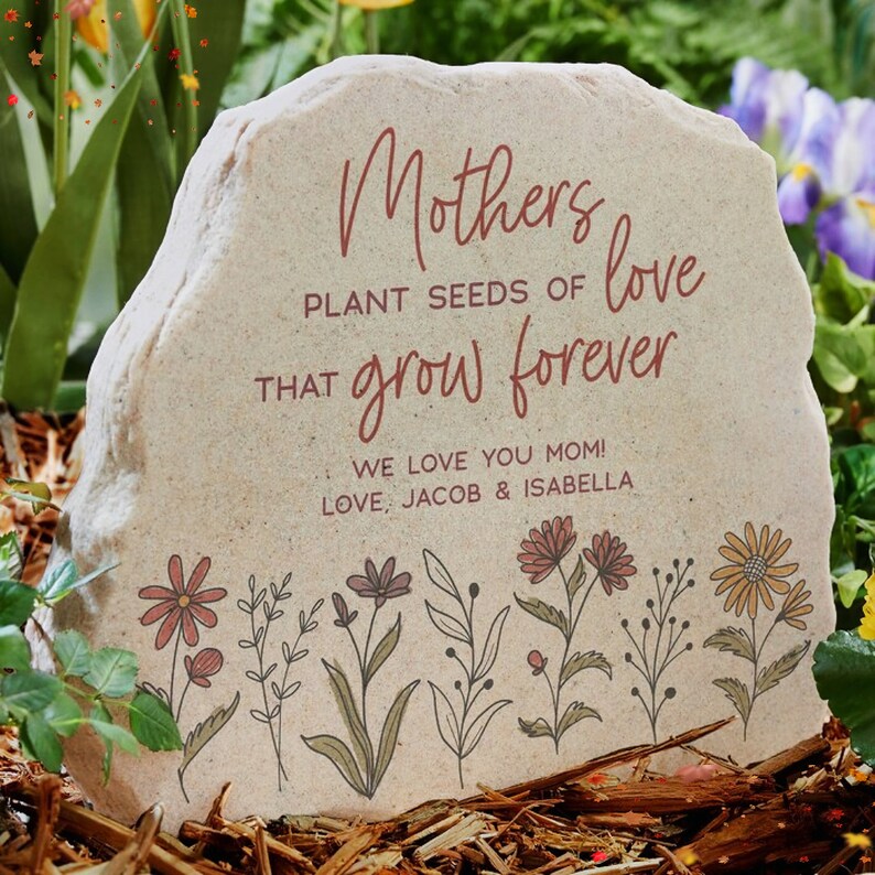 Love Blooms Here Personalized Standing Garden Stone/garden Decoration ...