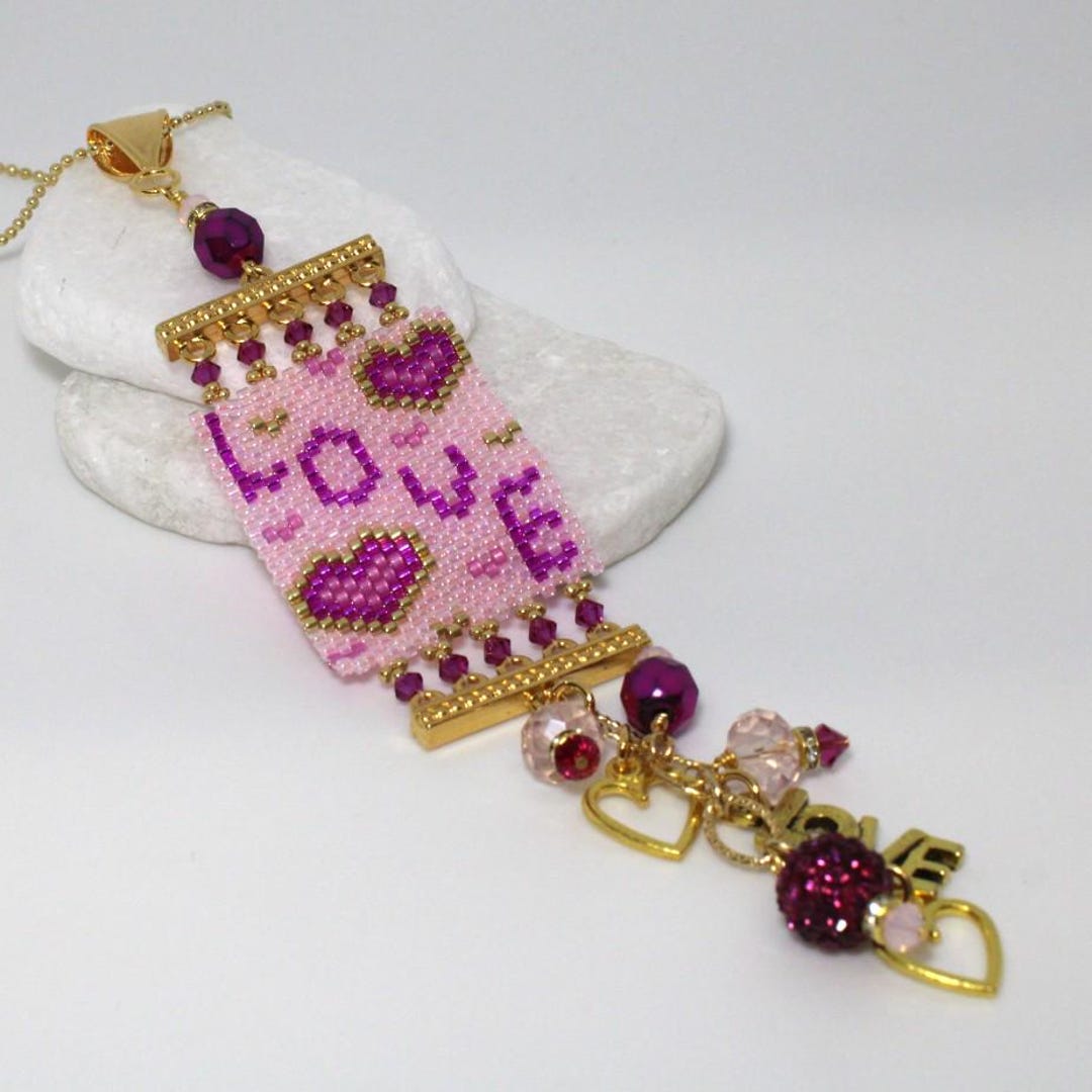 Love in Pink Peyote Necklace Kit - Etsy