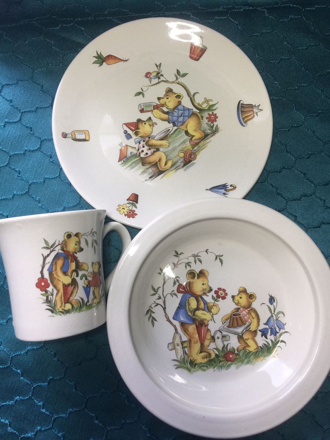 Old Foley James Kent Porcelain Fine Earthenware 3-pieces Child's Dining ...