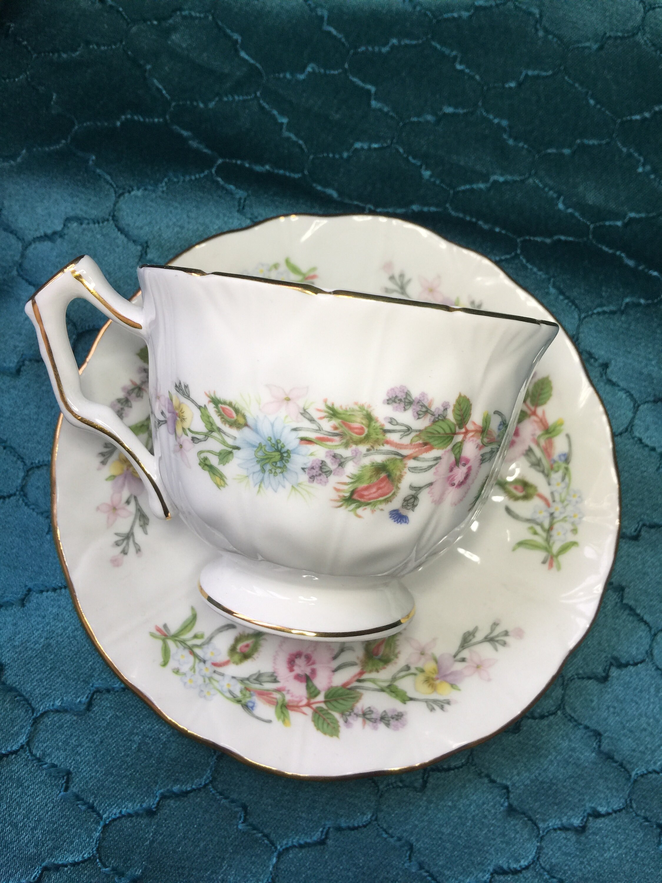 Aynsley Wild Tudor Butter Dish/tray Tea Cup With Matching - Etsy