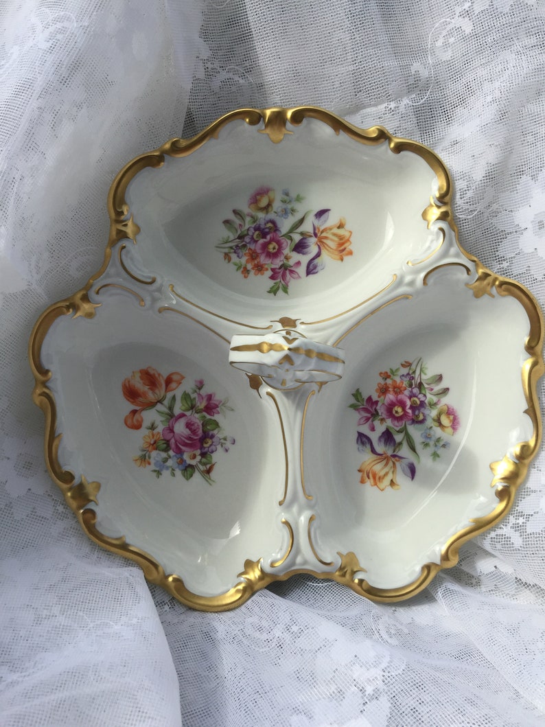 Reichenbach Fine China Relish Serving 3 section Divided Dish Tray ...