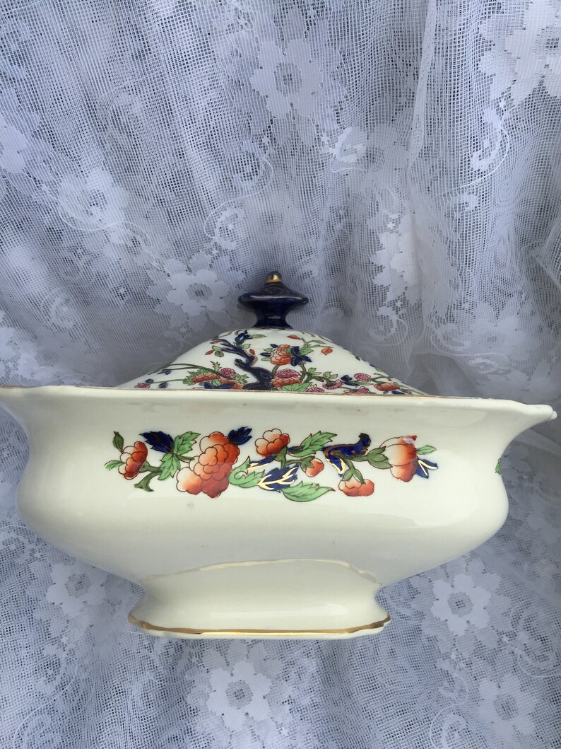 Antique S. Hancock & Sons Opaque China Indian Tree Square Tureen - Etsy UK