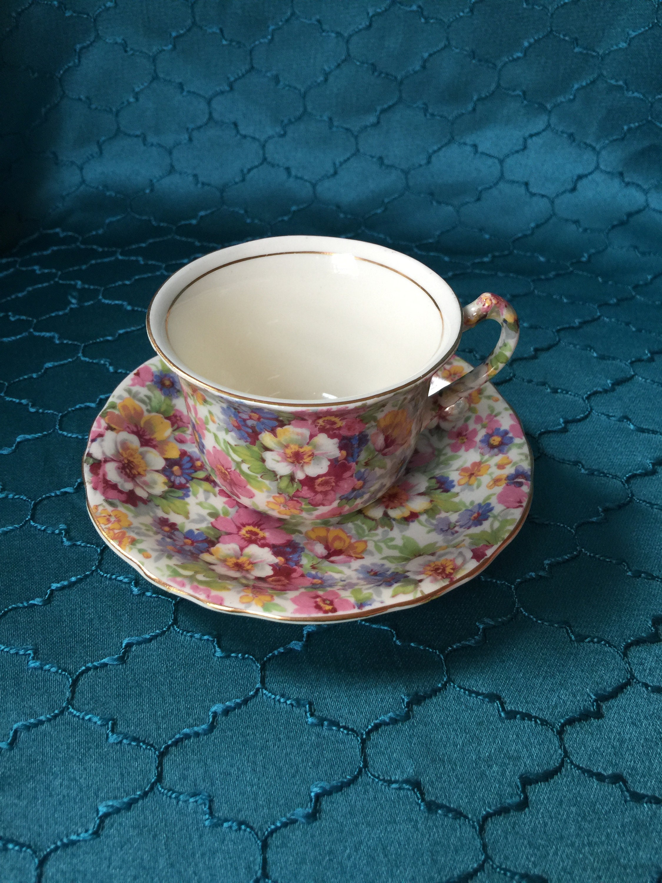 James Kent du Barry Chintz Teacup & Saucer Set - Etsy
