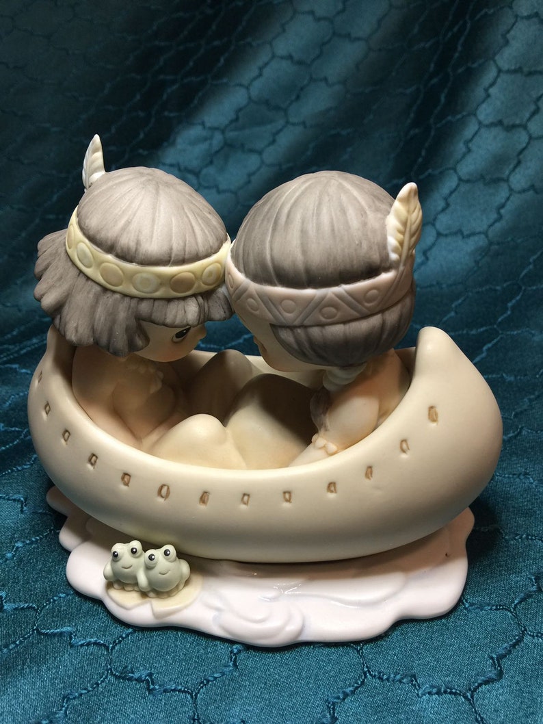 Precious Moments Figurine ,many Moons in Same Canoe, Blessum You 1988 ...