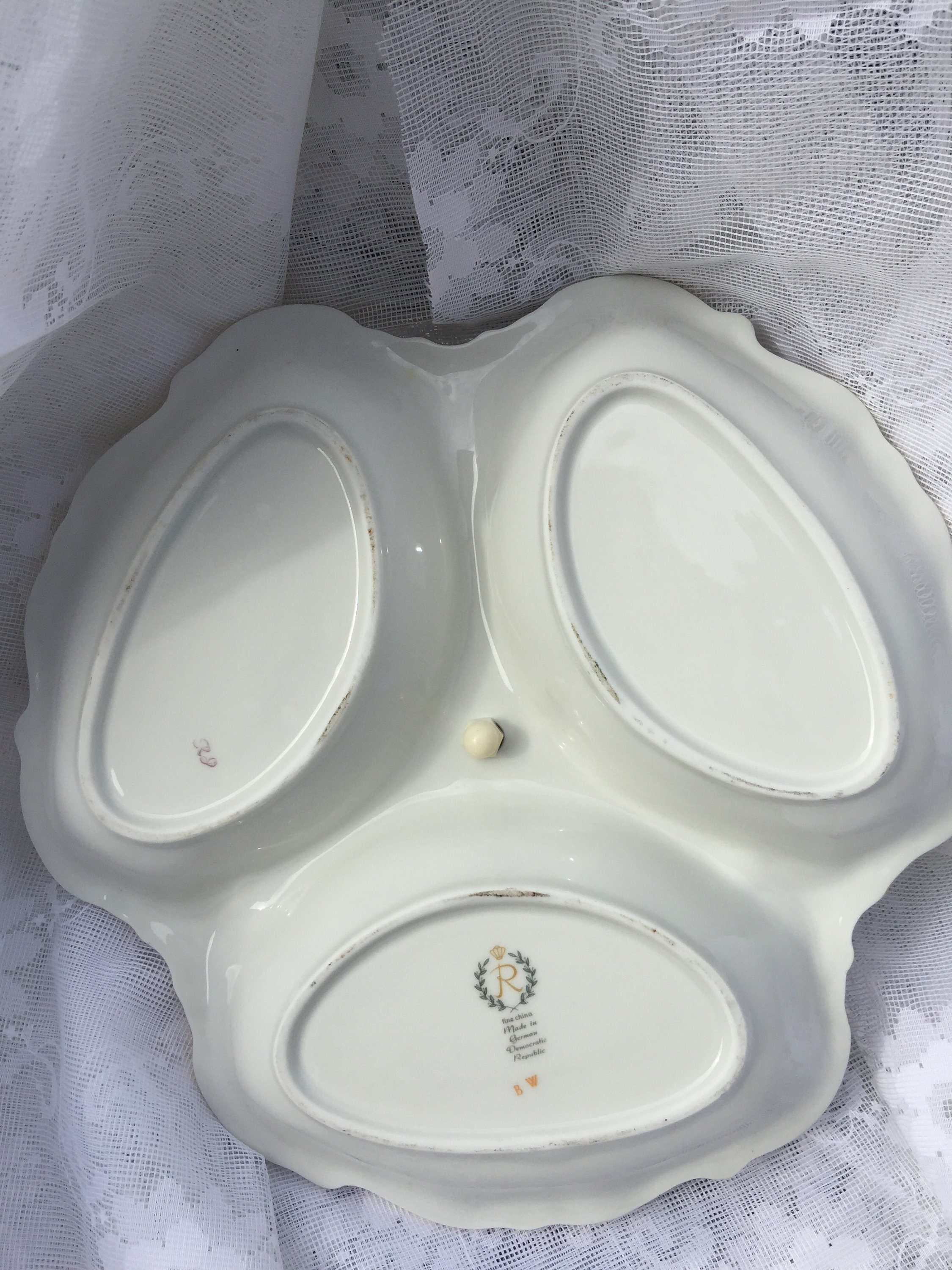 Reichenbach Fine China Relish Serving 3 section Divided Dish Tray ...