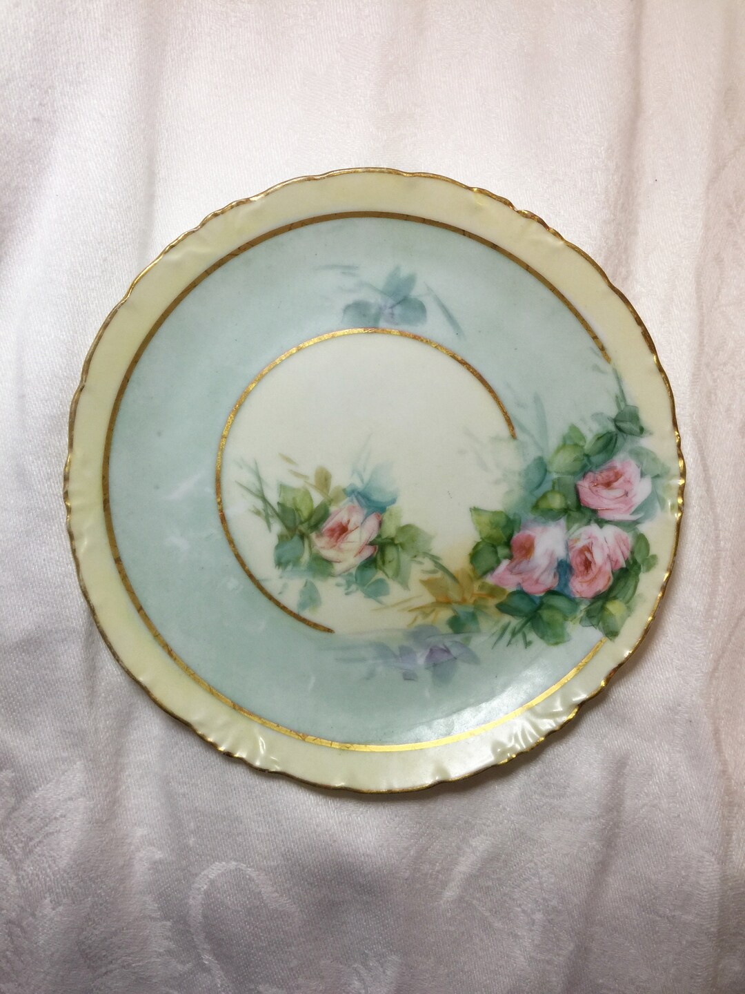 Rare Antique Rosenthal Hand Painted Bavaria Floral Plate Pink Roses ...