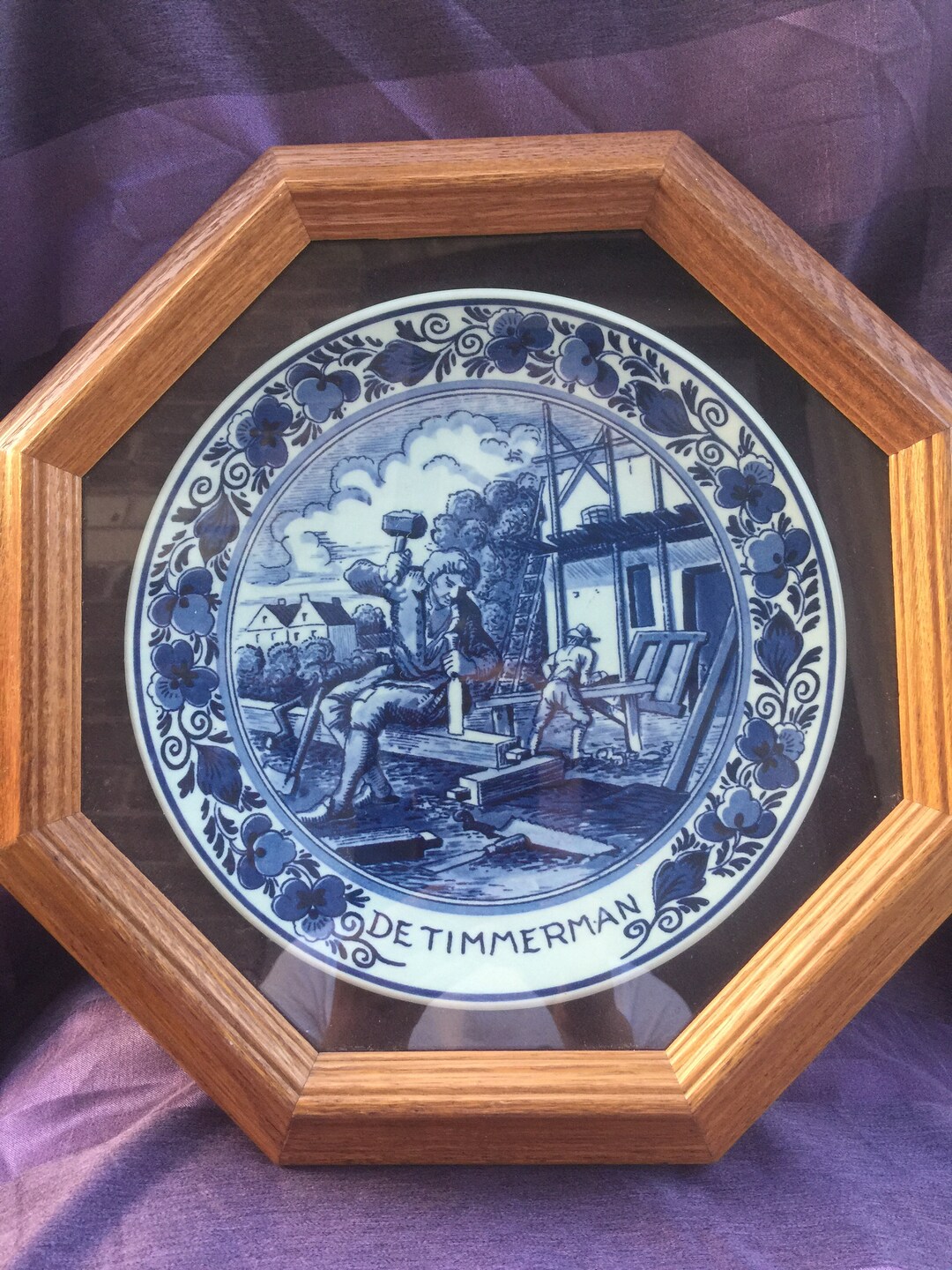 Delft Blue Wall Plate, Vintage Blauw Bord, Royal Goedewaagen,de ...