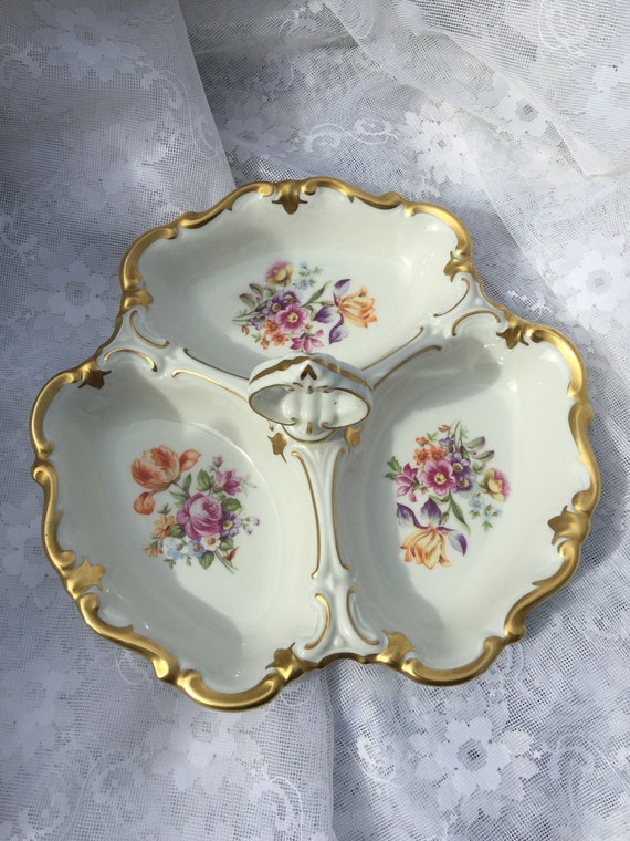Reichenbach Fine China Relish Serving 3 section Divided - Etsy