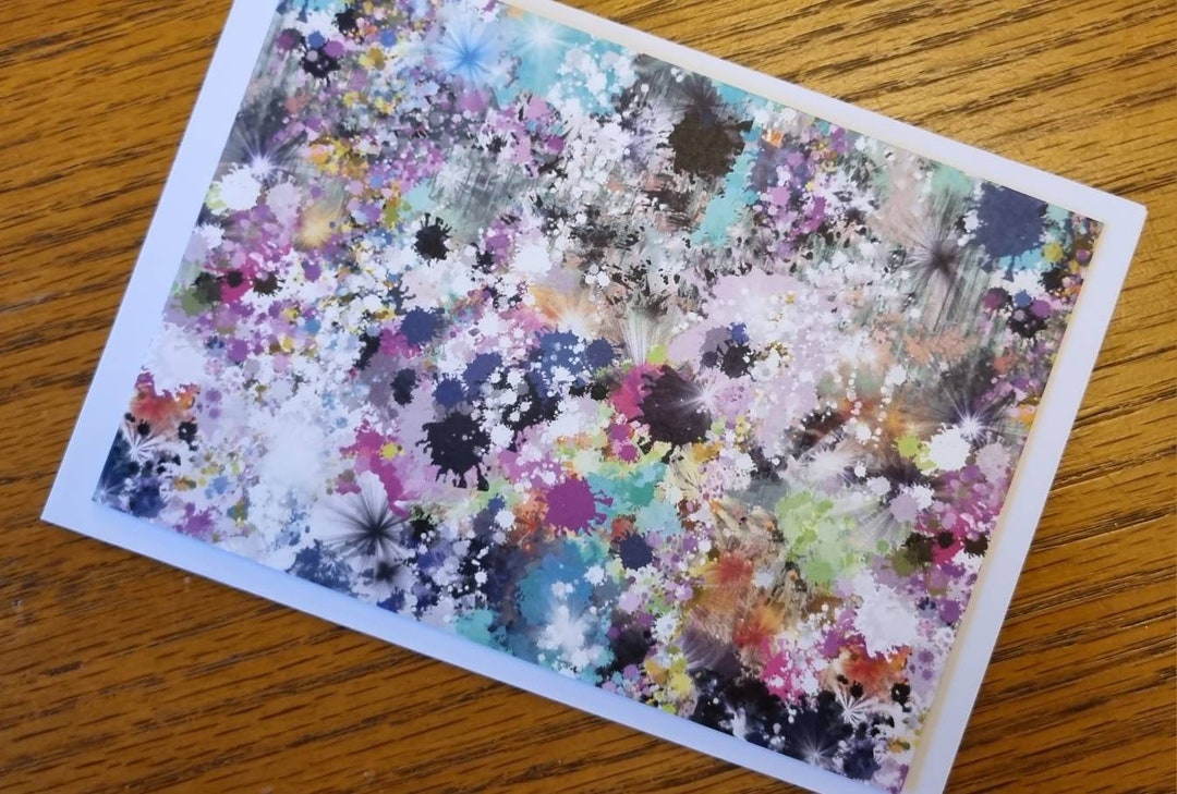 Paint Splatter Greetings Card Origional Design by Jacqui-lou. - Etsy