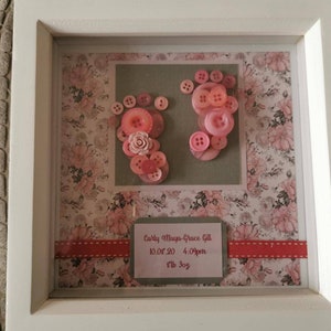 New Baby Gift. Baby Feet. Button Art Frame. - Etsy