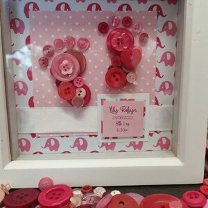 New Baby Gift. Baby Feet. Button Art Frame. - Etsy