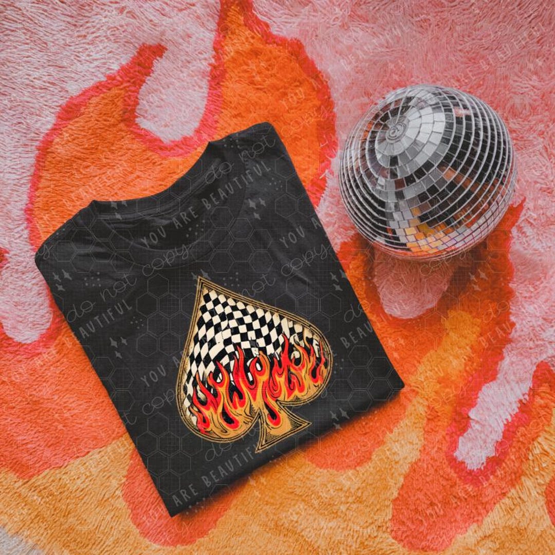 Checkered Spade DTF Transfer | Edgy Direct to Film Collage | Ready to ...