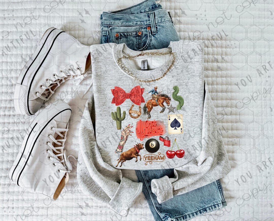 Out West Collage DTF Transfer | Direct to Film Western Print | Ready to ...