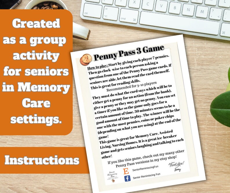 Penny Pass 3 Game: Memory Care Activity (digital Download) - Etsy