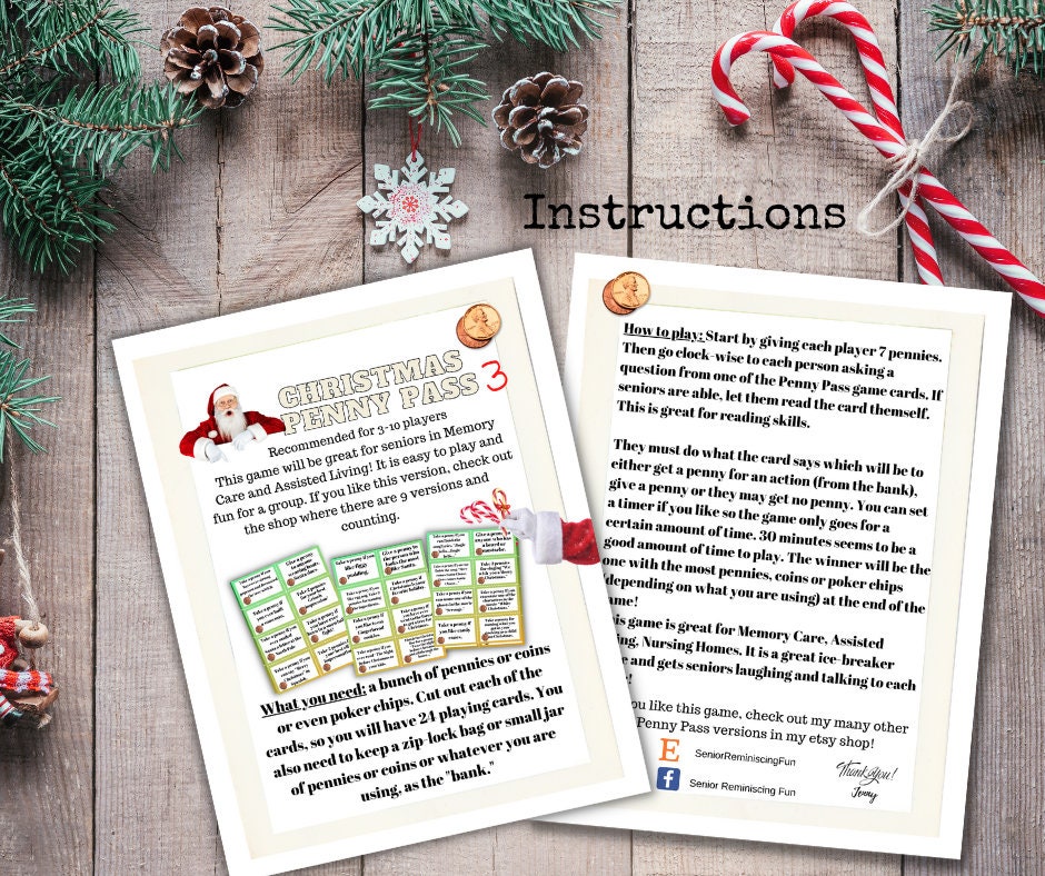 Christmas Game, Christmas Game for Seniors, Nursing Home Christmas Game ...