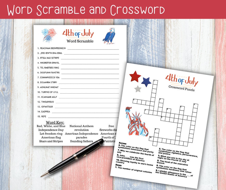 July 4th Activity Packet, July 4th Word Search, July 4th Puzzles, July ...
