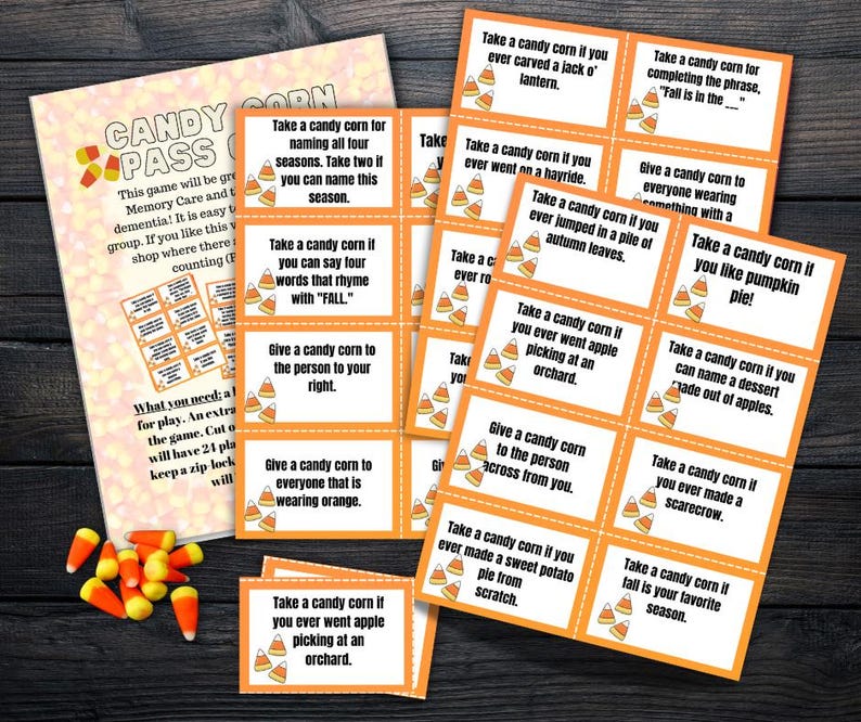 Candy Corn Pass 2 Game: Halloween Fall Party for Seniors (downloadable ...