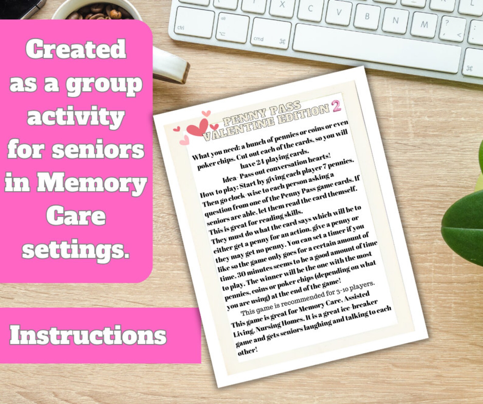 Valentine Reminiscing Game, Senior Valentine Game, Valentine Party Game ...