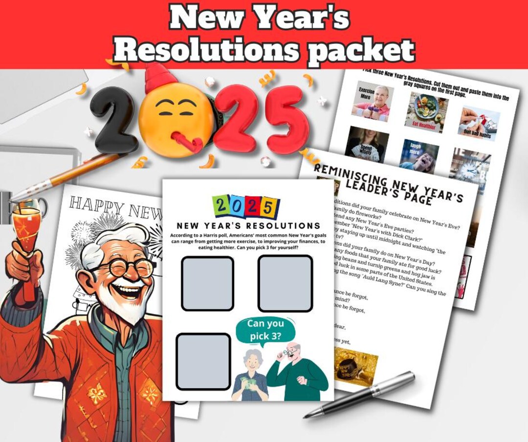 2025 New Year's Resolution Packet, Senior New Year's Resolutions ...