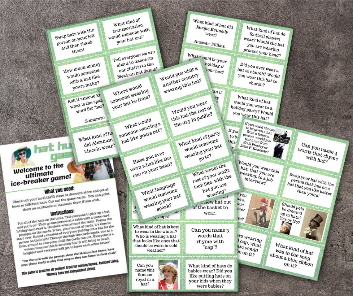 Ice-breaker Party Game, Alzheimers Game, Senior Activity, Memory Care ...
