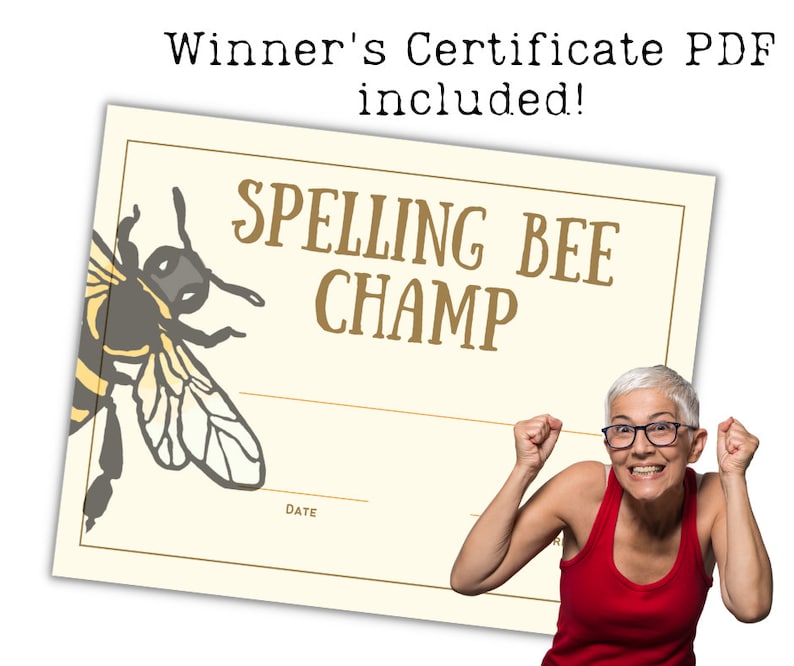 Senior Spelling Bee: Memory & Word Game (PDF Download) - Etsy
