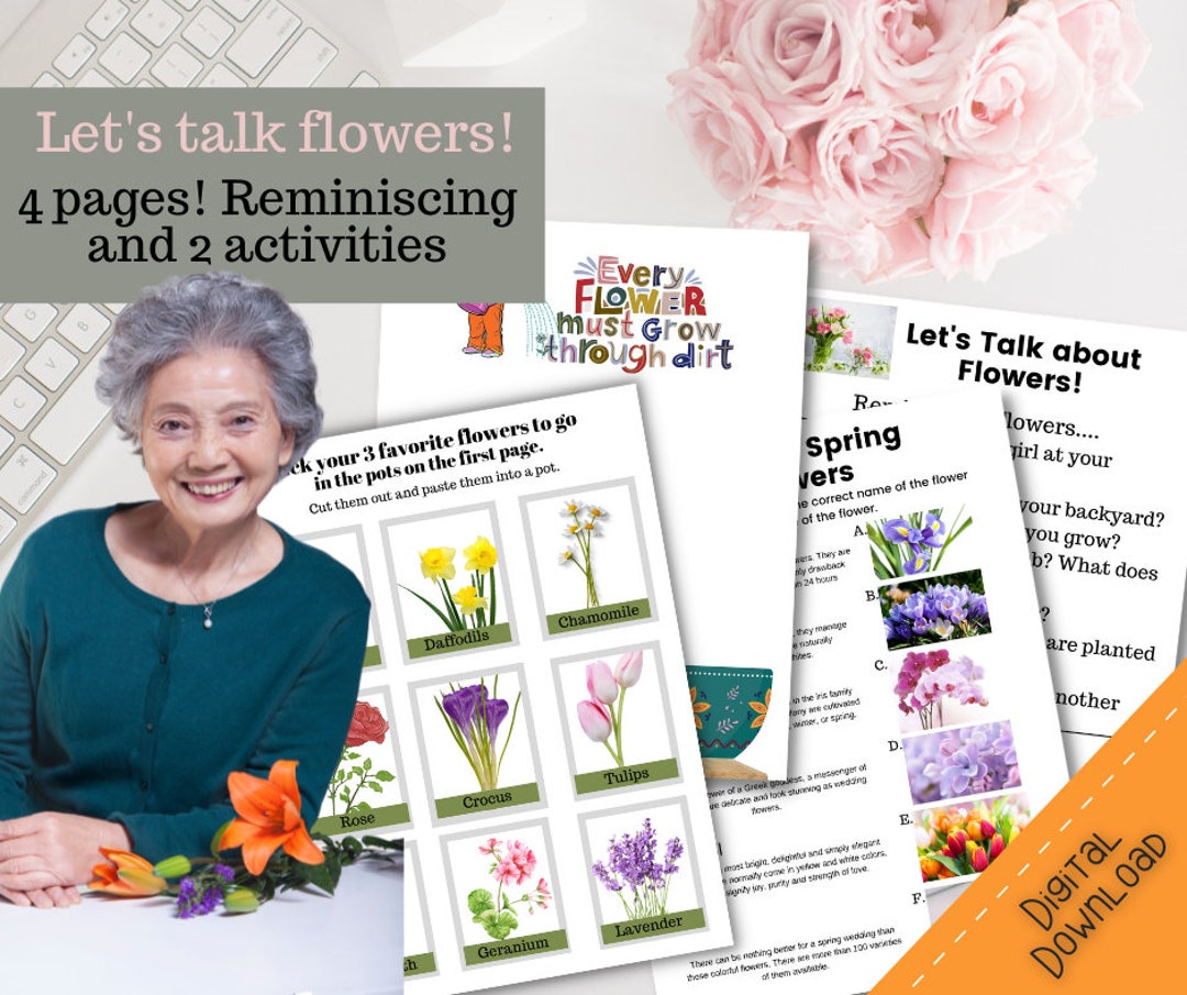 Alzheimer's Flower Reminiscing Activity for Seniors (PDF Download) - Etsy